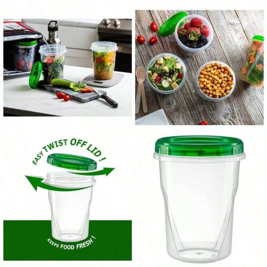 32 Ounce 10 Pack Twist Cap Containers Bottom With Green Top Screw On ...