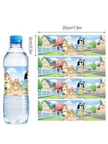 Bluey 10Pcs Blueys Family And Friends Kawaii Cartoon Water Bottle ...