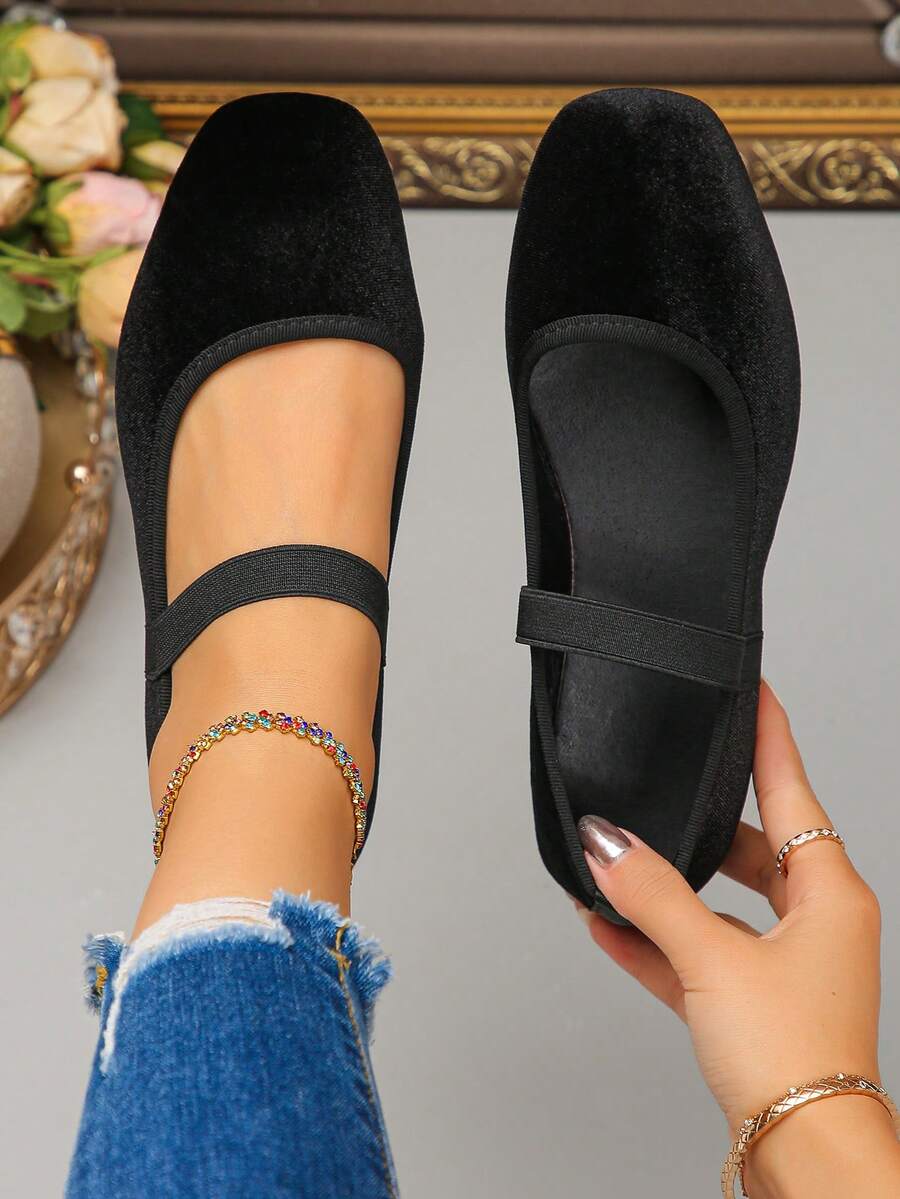 Wide Fit Spring/Autumn Fashion Square Toe Women's Flat Shoes, Daily ...