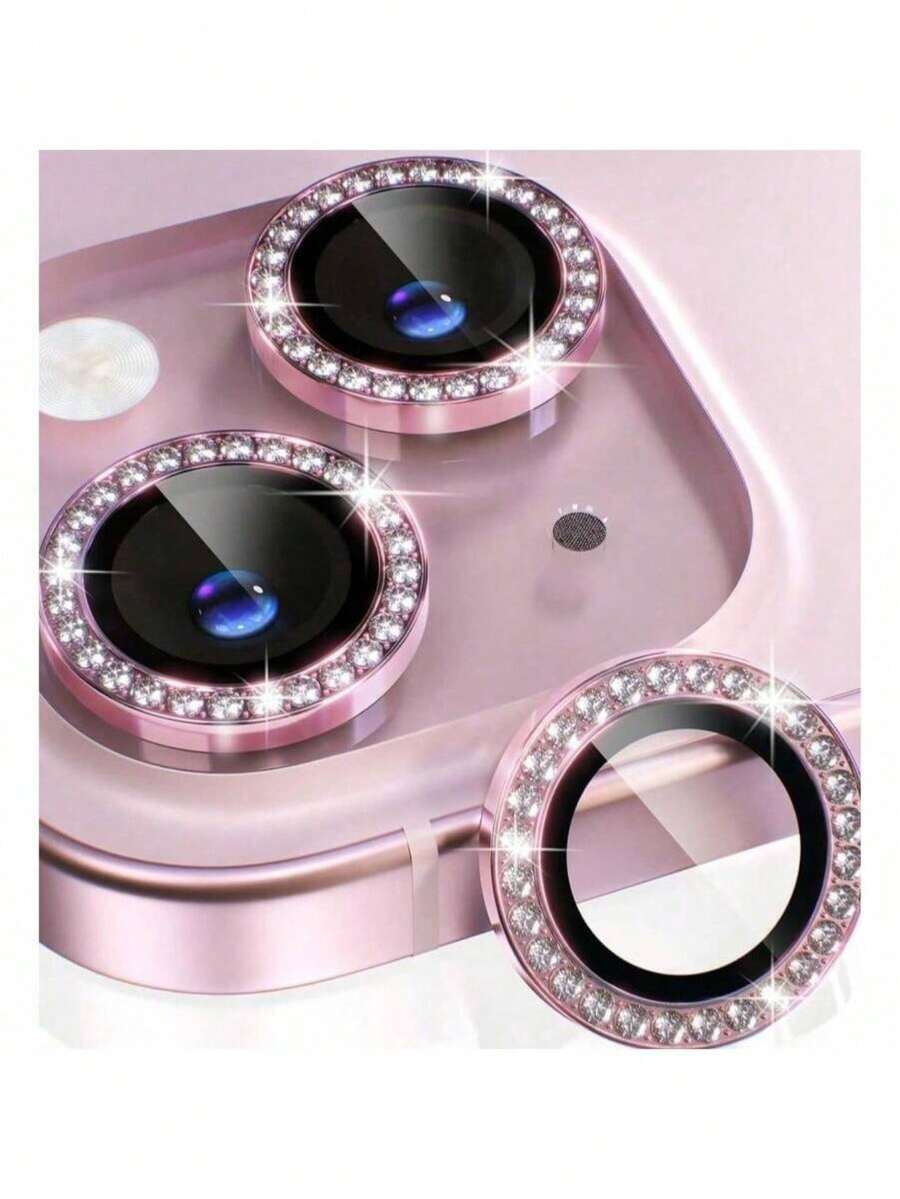 1 Set Flash Rhinestone Rhinestone Camera Lens Protector Film Set ...