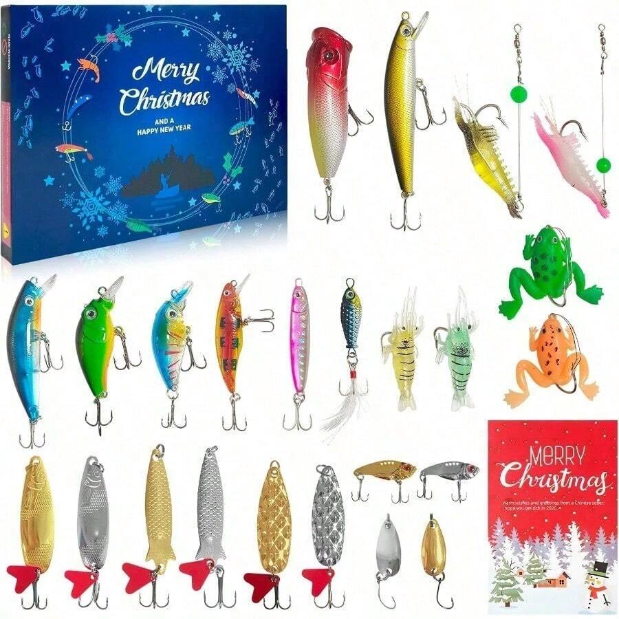 Advent Calendar Fishing Christmas Countdown - 24 Days Fishing Lures Set ...