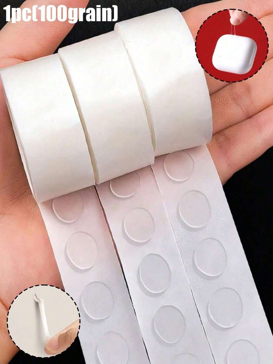 Transparent Glue Dot Adhesive Tape, 100 Glue Dots Per Roll, Sided ...
