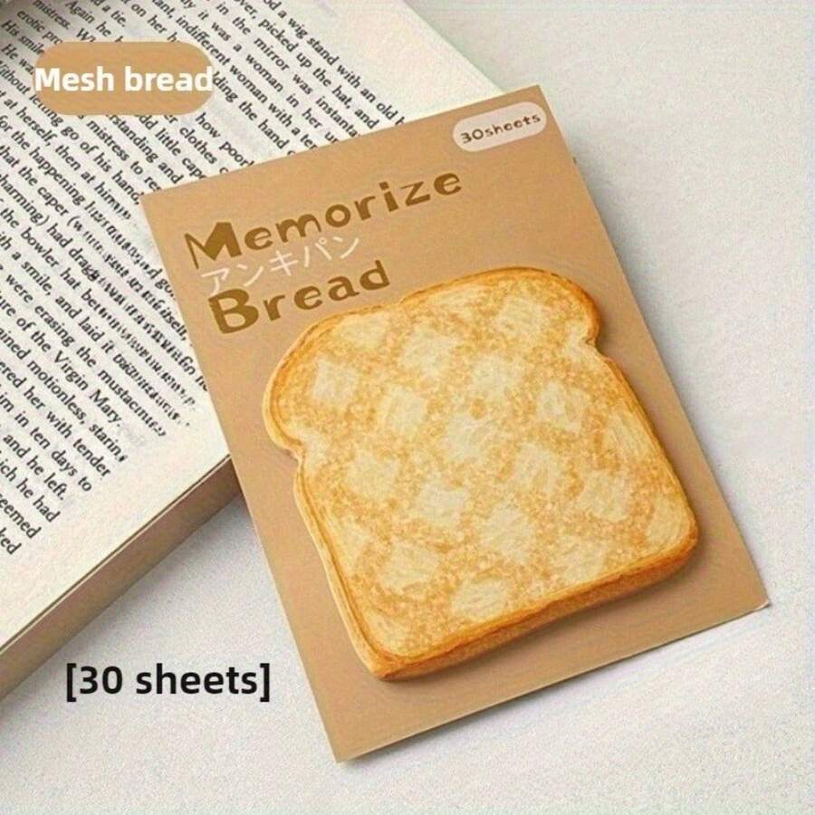30 Sticky Notes Featuring A Cute Cartoon Bread Series For Reminders And ...