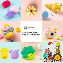 Kit de Argila para Secar ao Ar, 12/24/36 Cores Argila de Modelagem ...