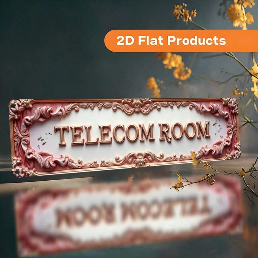 2D Flat, Large Vintage Telecom Room Sign - Retro Telephone Exchange ...