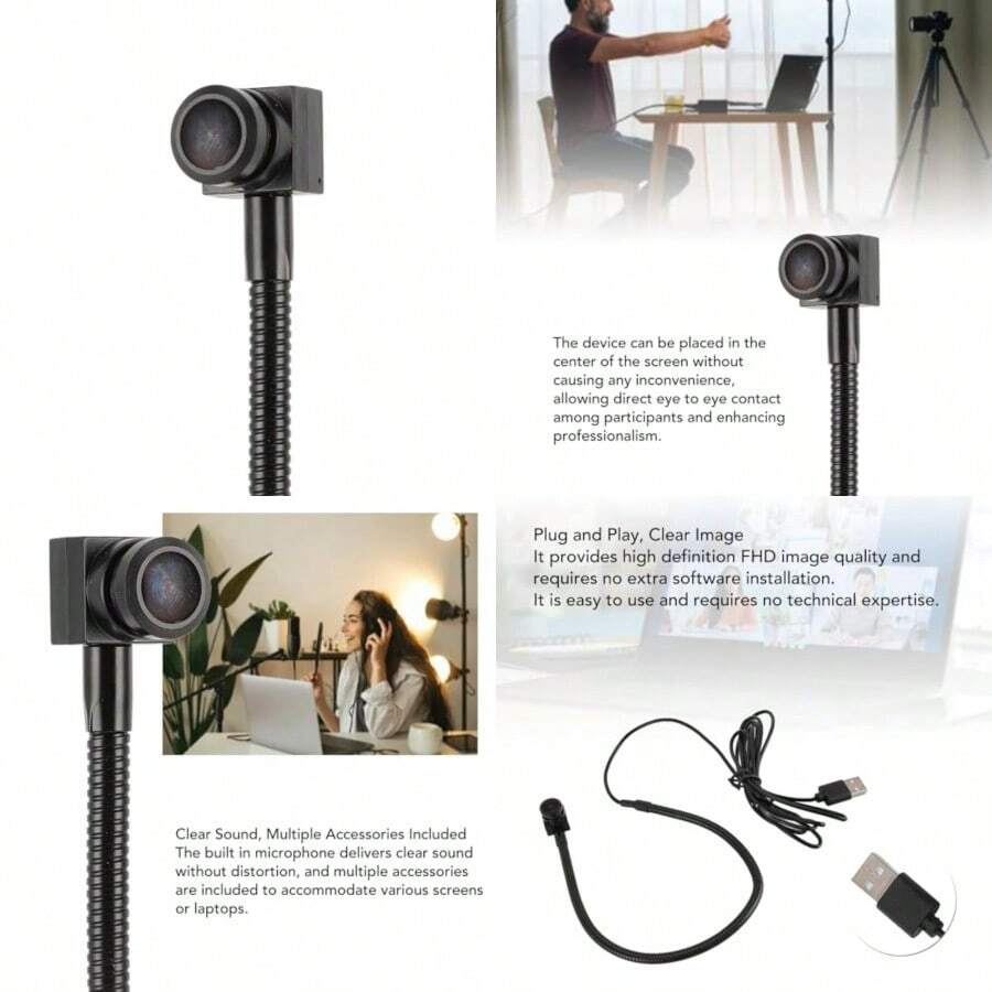 Eye To Cam 5MP 1080p USB Webcam Plug And Play Middle Screen Cam Built ...
