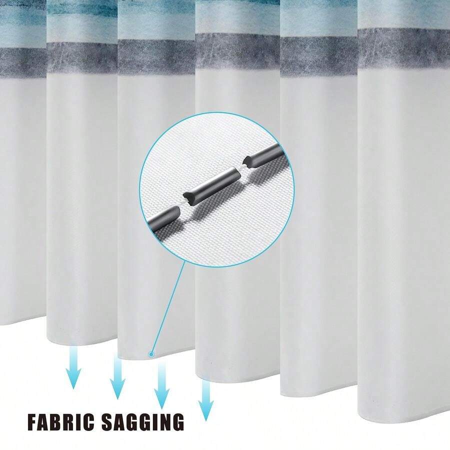 Ombre Stripe Shower Curtain, Oil Painting Abstract Beach Shower Curtain ...