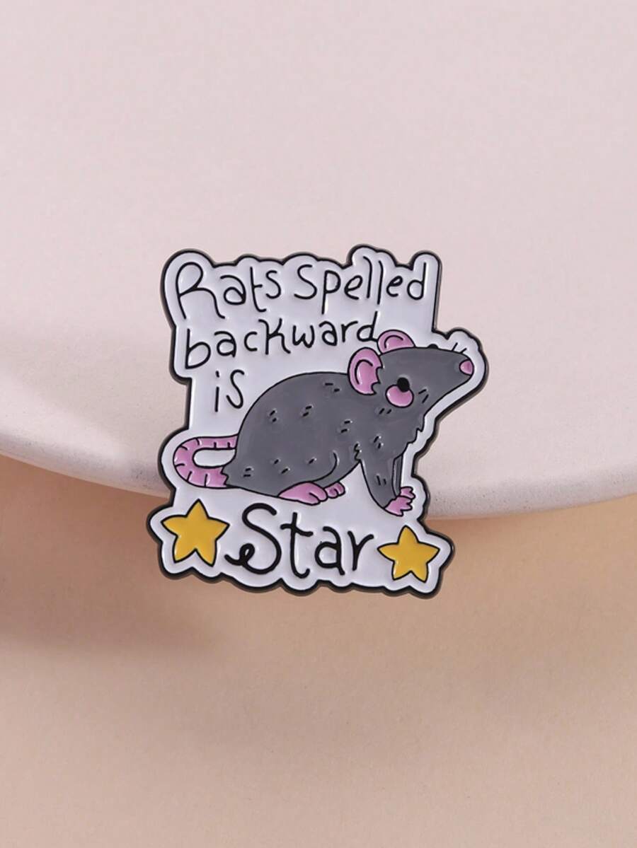 1 Stück Wortspiel Ratte Pin, Ratten rückwärts geschrieben ist Stern ...