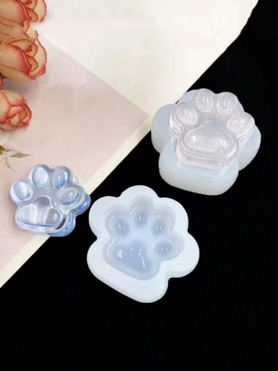 1pc Small Size Smooth Cat Paw Silicone Candle Mold DIY Cat Paw Scented ...