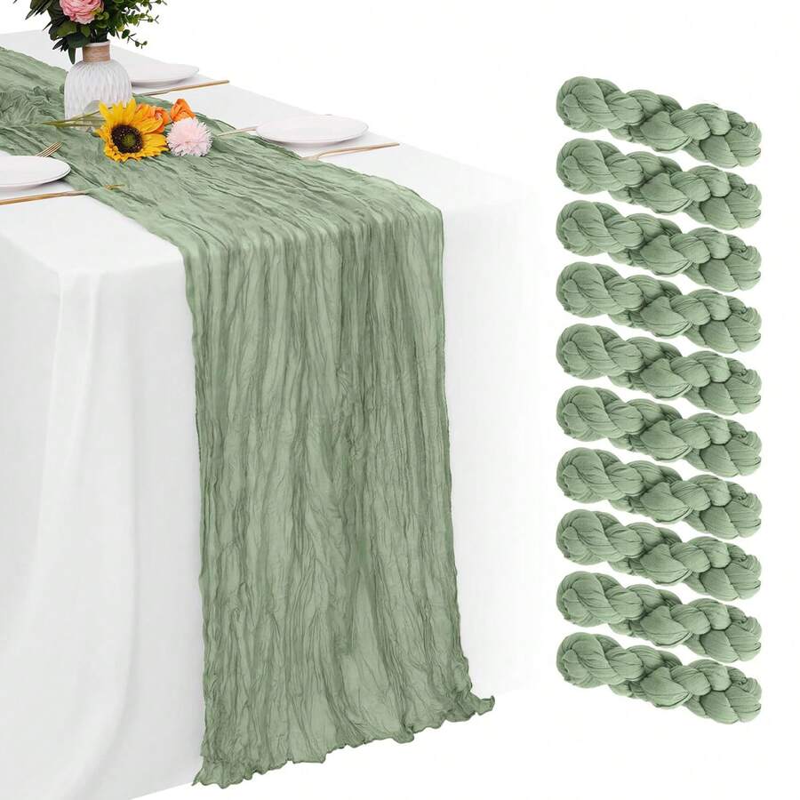 Sage Green Cheesecloth Table Runner 17x108 Inch Boho Gauze Cheese Cloth ...
