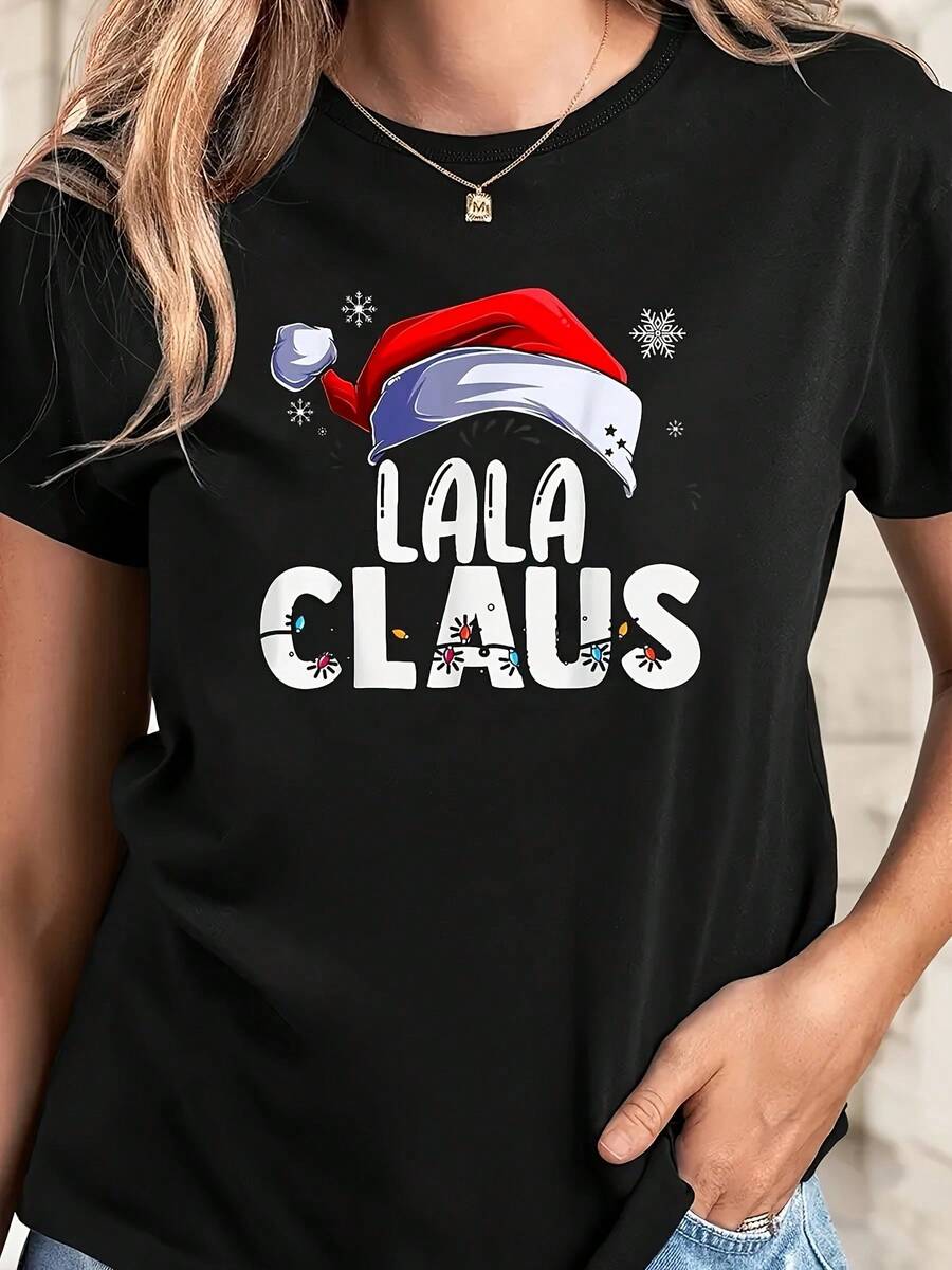 1 Lara Claus Christmas T-Shirt - Fun Design With Santa Letters And Lara ...