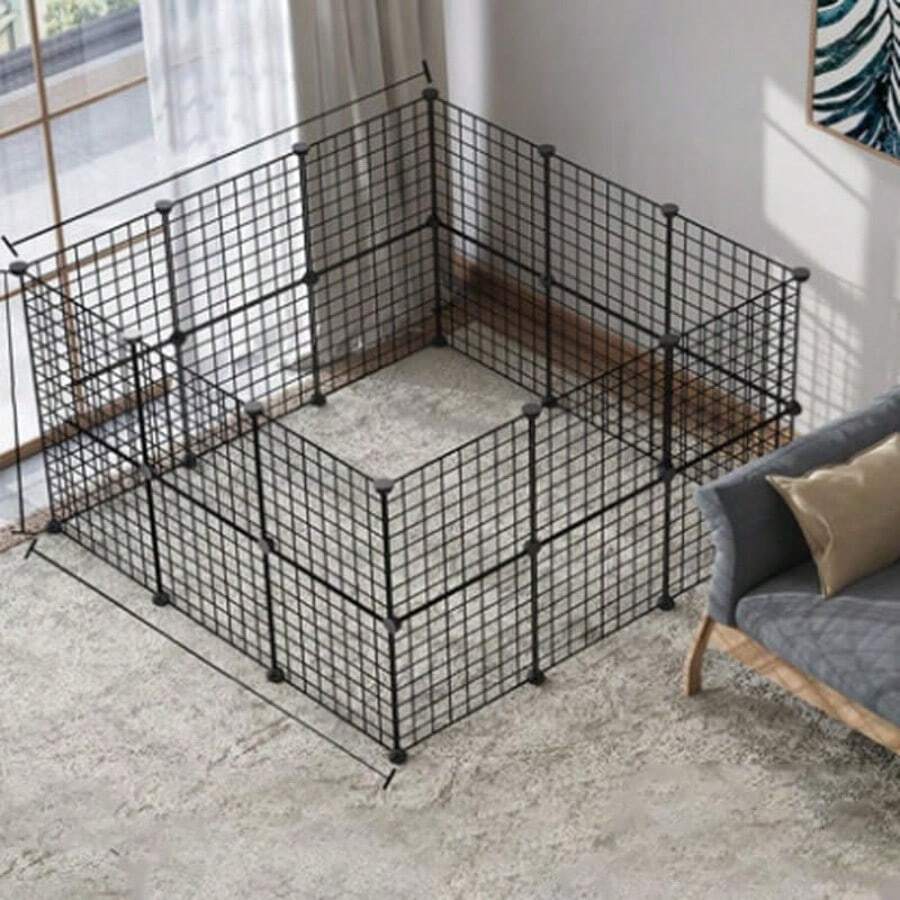 AUKO Metal Pet Playpen Tent Cats Exercise Pen Crate Cage Kennel Dog ...
