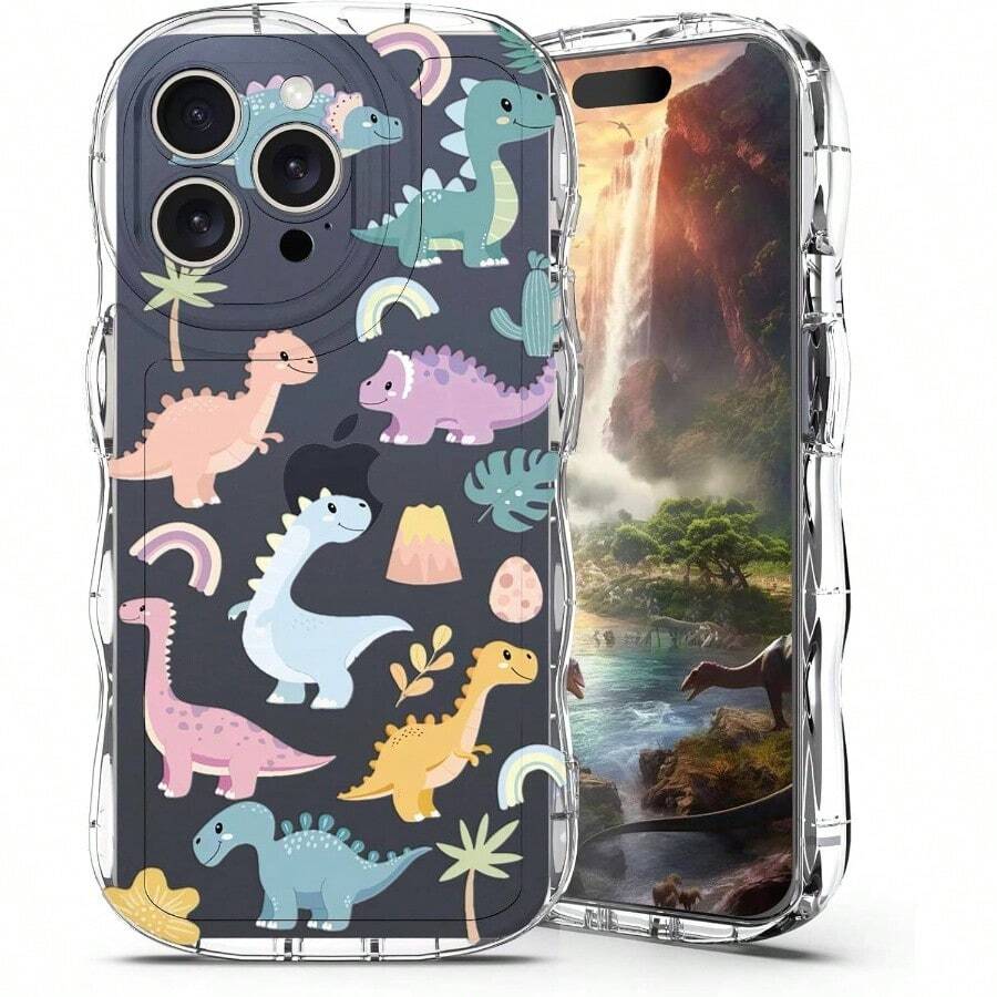 15 Pro Case Dinosaurs Cute Wave Phone Cover With Fashionable Dinosaur ...
