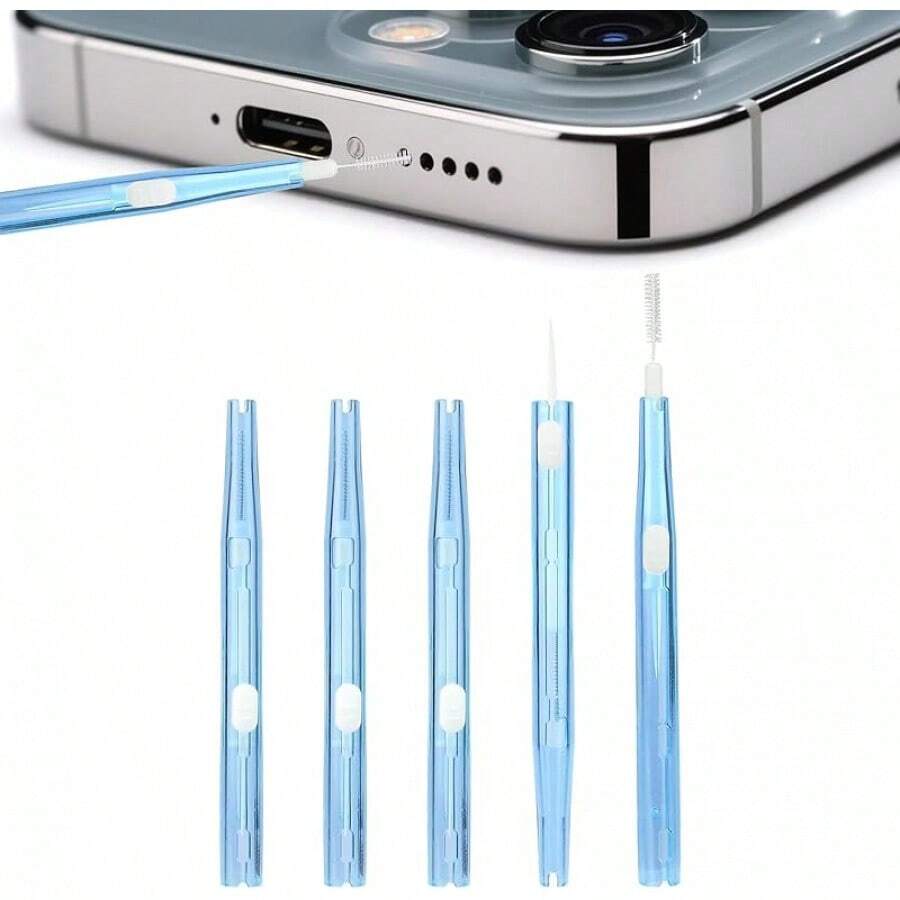 Fukaisu 5pcs Charge Charging Port Cleaning Brushes, Bristles & Hook ...