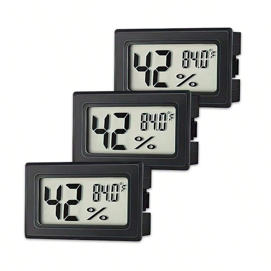 3pc Hygrometer Indoor Humidity Meter Digital Thermometer With Humidity ...