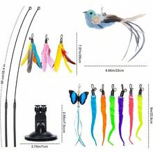 Pack Of 14 Interactive Cat Toys With Feather Cat Fishing Cat Feather ...