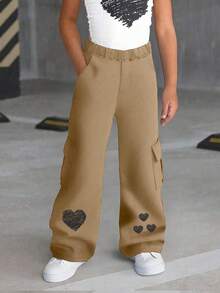 1 Peça Calça Cargo Casual e Fashionista com Grafite para Meninas ...