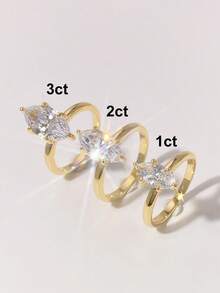 1-2-3 Karat glänzender ovaler Verlobungsring/Ehering, 925 Sterling ...