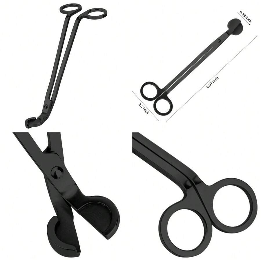 Polished Stainless Steel Candle Wick Trimmer Scissors Deep Reach Tool ...