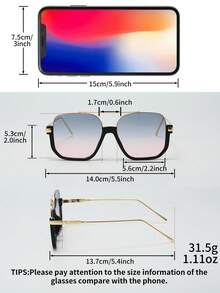 1 Pair Women Oversized Simple Vintage Style Glasses For Summer Beach ...