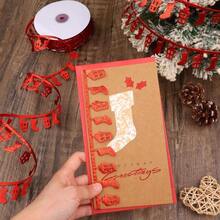 Christmas Ribbon For Christmas Tree, Golden Holiday Glitter Ribbon For ...