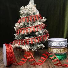 Christmas Ribbon For Christmas Tree, Golden Holiday Glitter Ribbon For ...