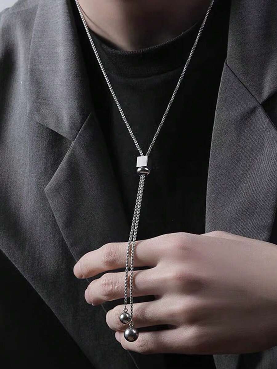 1 pieza Colgante cuadrado ajustable con borla, collar europeo y ...