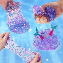 3 X 100mL Ocean Slime Kit For Girls And Boys: Mermaid Bead Pink Crunchy ...
