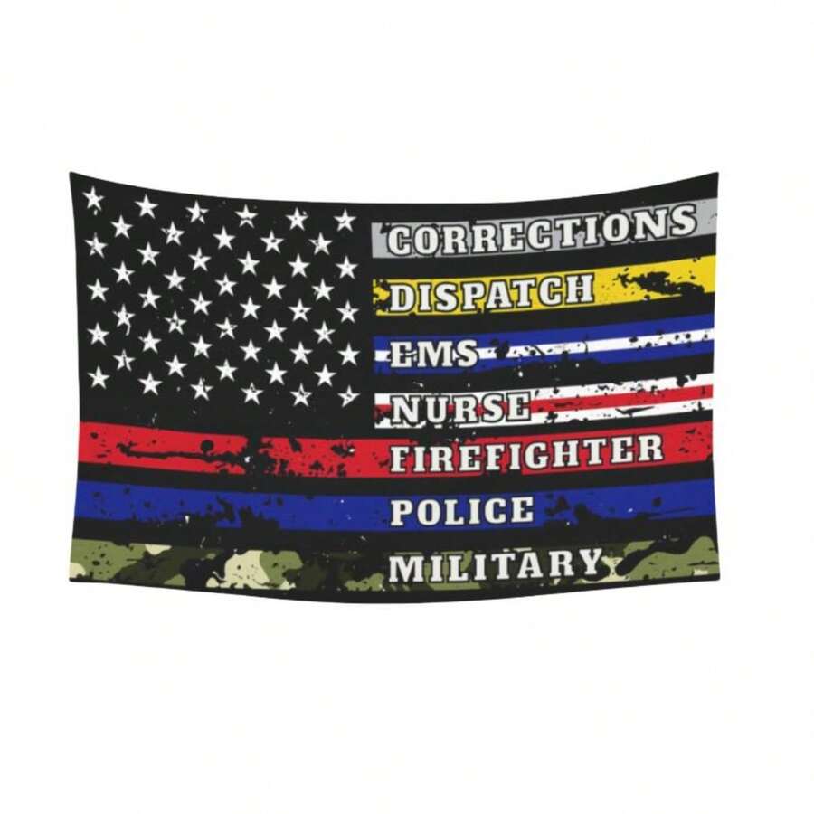 Thin Line First Responders American Flag Tapestry | 3x5 Ft | LiteWeave ...