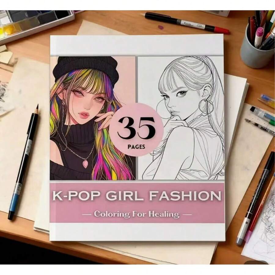 Adult K-Pop Anime Coloring Book, Thick Bleed-Proof Paper - K-Pop Boy ...