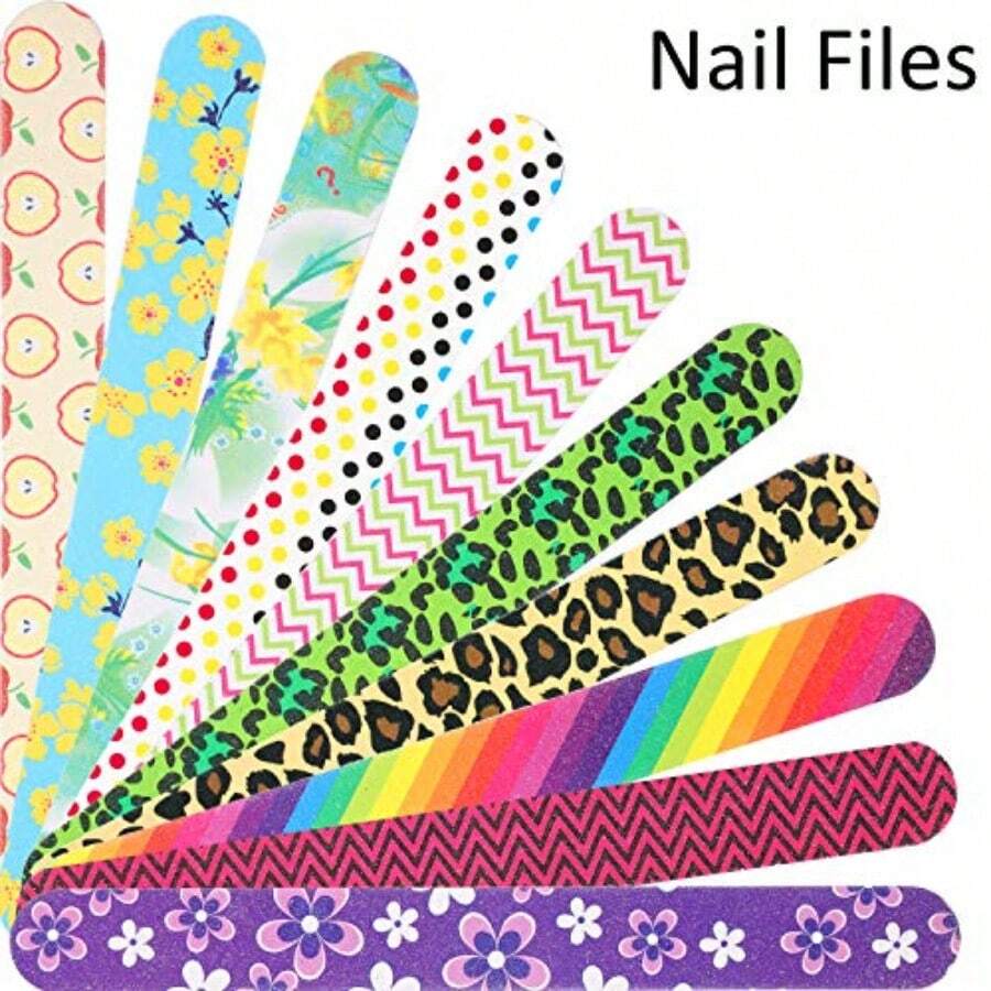 GSYY 20 Pcs Nail File Colorful Emery Boa Nail Buffer File Tools For Wen ...