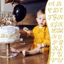 64PCS Gold Letters Acrylic Cake Topper 0-9 Number And A-Z Letters For ...