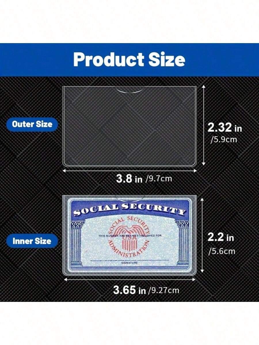 10 Flexible WaterproofPVC Card Protective Covers For Social Security ...
