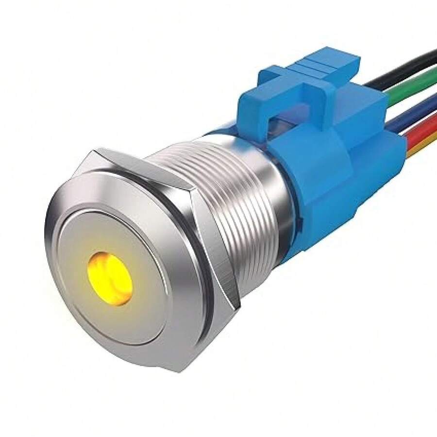 APIELE Push Button Switch 19mm Spot Light Momentary Stainless Steel ...