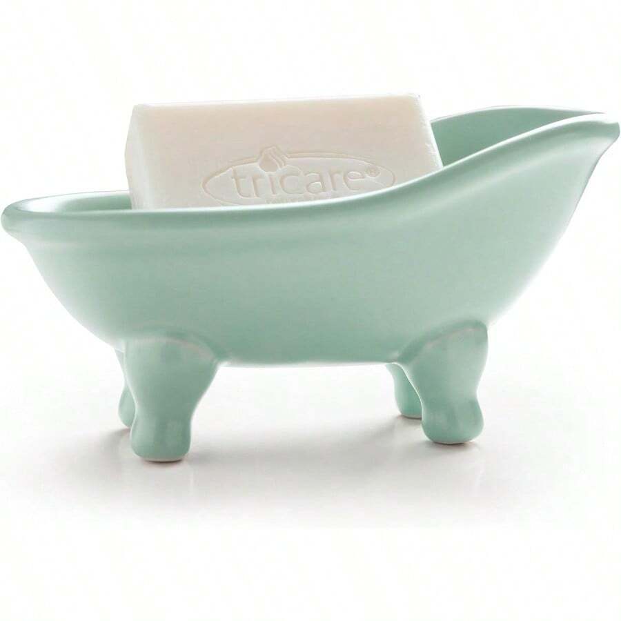 TYUI 5.6" Ceramic Mini Bathtub Soap Dish Decortative Clawfoot Bathroom ...