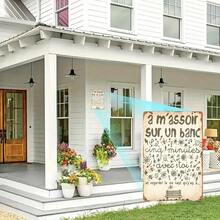 2D Flat, French Love Quote Wall Decor Sign "Aimer En M Sur Un Banc C ...