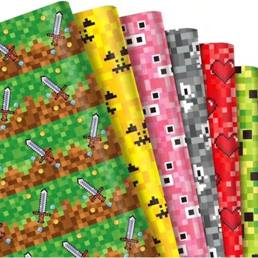 12 Sheet Pixel Birthday Party Decoration Pixel Theme Goodies Gift ...