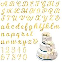 64PCS Gold Letters Acrylic Cake Topper 0-9 Number And A-Z Letters For ...