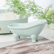TYUI 5.6" Ceramic Mini Bathtub Soap Dish Decortative Clawfoot Bathroom ...