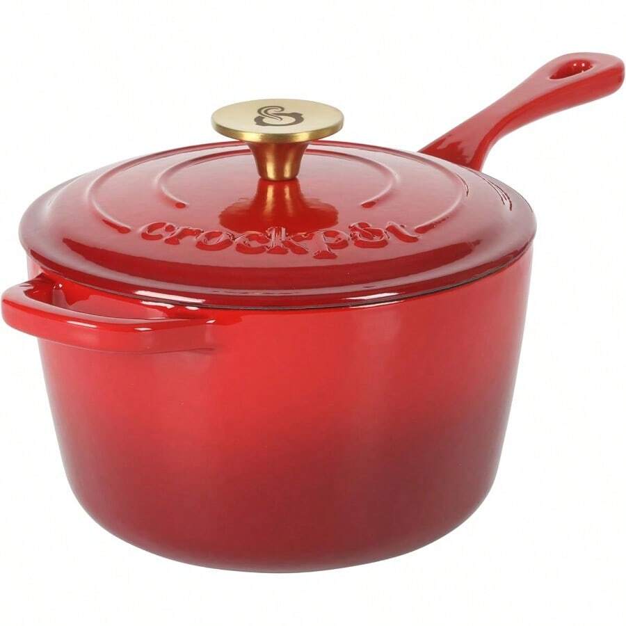 3 Qt Enamel Cast Iron Sauce Pan W Lid Gradient Red | Mode de Mujer ...