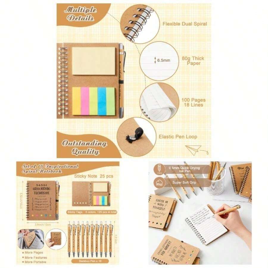 10 Sets Inspirational Notebooks Teacher Gifts Bulk Employee ...