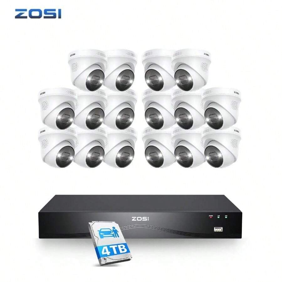 ZOSI 4K 16CH NVR 5MP/8MP Security IP Outdoor Camera System Waterproof ...