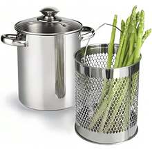 Asparagus Pot Stainless Steel Steamer Cooker With Basket And Lid Pasta ...