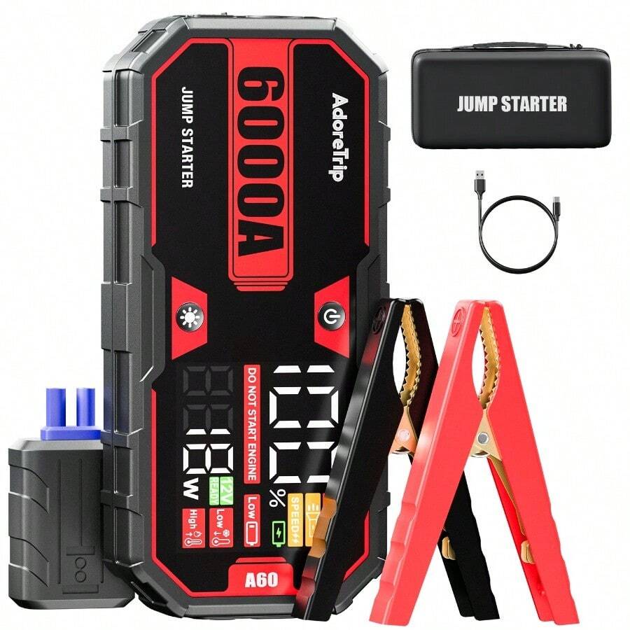 Car 6250A 30000mAh Portable 12V Jump Starter Power Bank 12V Auto ...