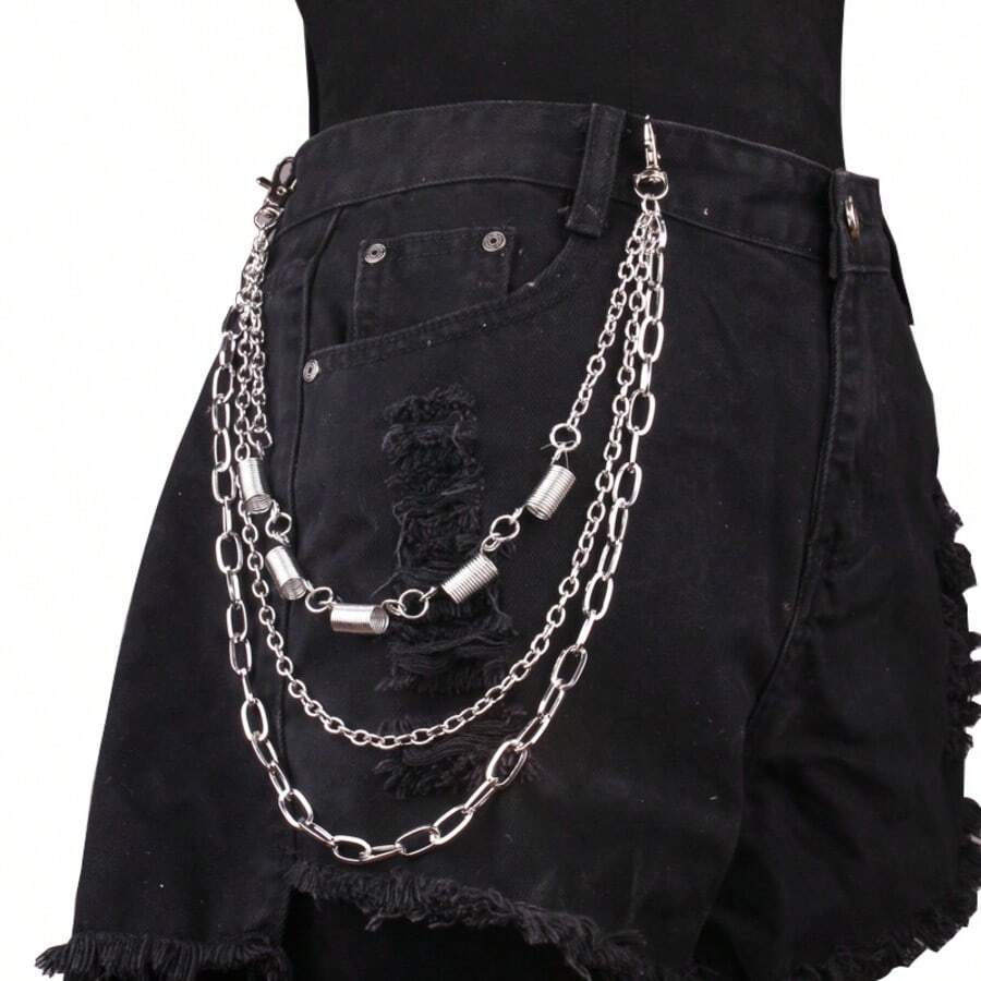 1 Piece Unisex Street Punk Style Pants Chain (Skirt Chain) With Silver ...