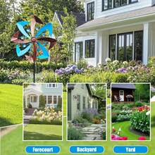 Blue Copper ColorOutdoor Wind Turbine Sculpture And Rotator, Metal ...