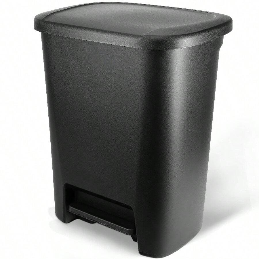 Kitchen Trash Can, 20.4 Gallon Plastic Step Garbage Bin With Foot Pedal ...