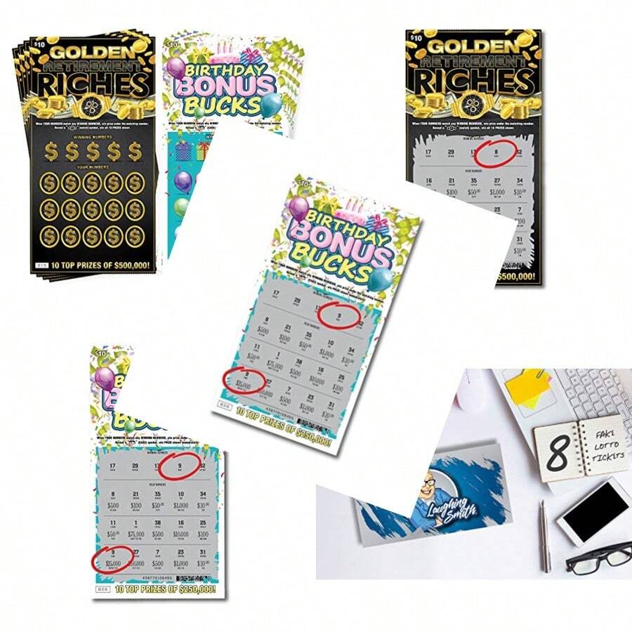 Laughing Smith 8 X Fake Lottery Tickets And Scratch Off Cards That Win ...