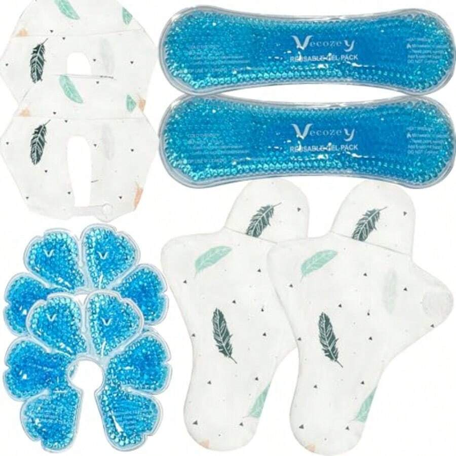 Perineal Ice Packs And Breast Therapy Gel Packs Set With Soft Washable ...