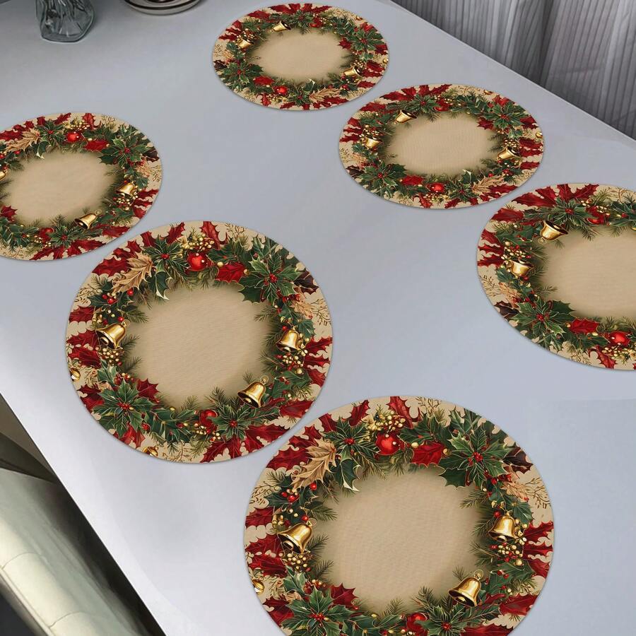 4-Piece Christmas Atmosphere Festive Merry Christmas Kitchen Dining ...
